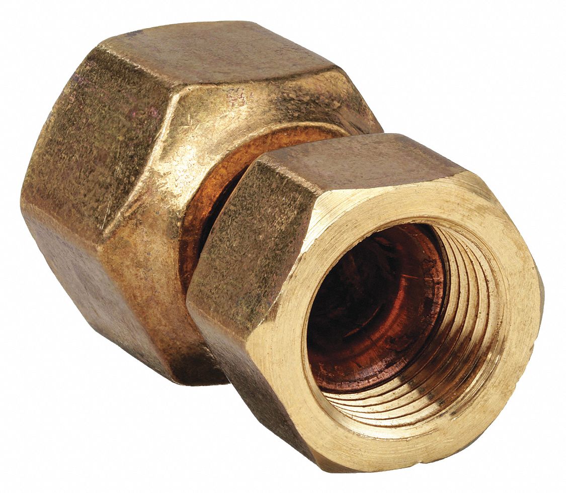 3/8 in OD x 1/4 in OD Fitting Size, Flared, Flared Fitting Coupling - 20XN46|704075-0604 - Grainger