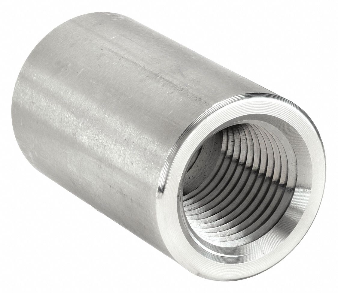 304/304L Stainless Steel, 1/2 in x 1/2 in Fitting Pipe Size, Coupling ...