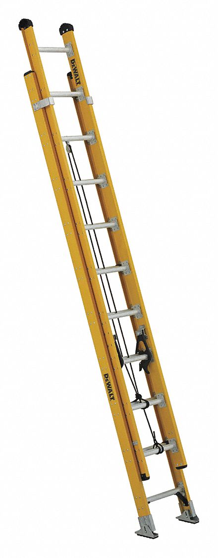 DEWALT, 20 ft Industry Ladder Size, 17 ft Extended Ladder Ht, Extension ...