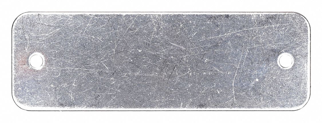 Blank Metal Tag, Height 1 in, Width 3 in, Stainless Steel, Silver, PK ...