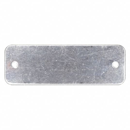 Blank Metal Tag, Height 1 in, Width 3 in, Stainless Steel, Silver, PK ...