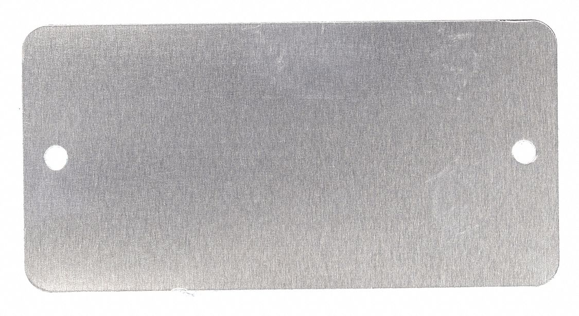 Blank Metal Tag, Height 1 1/2 in, Width 3 in, Aluminum, Silver, PK 100 ...