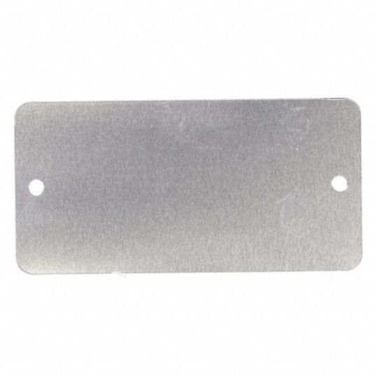 Blank Metal Tag, Height 1 1/2 in, Width 3 in, Aluminum, Silver, PK 100 ...
