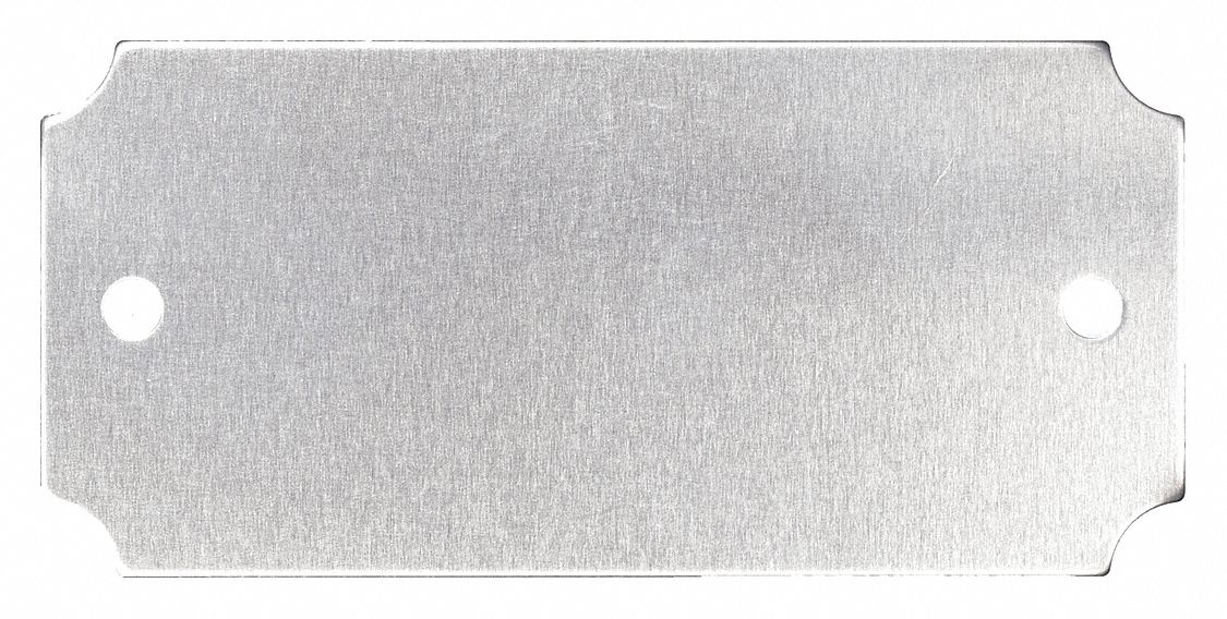 Blank Metal Tag, Height 1 7/16 in, Width 3 1/16 in, Aluminum, Silver ...