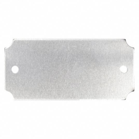 Blank Metal Tag, Height 1 7/16 in, Width 3 1/16 in, Aluminum, Silver ...