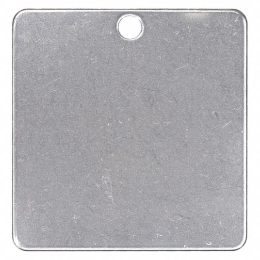 Blank Metal Tag, Tag Shape Square, Height 1 in, Width 1 in, Stainless ...