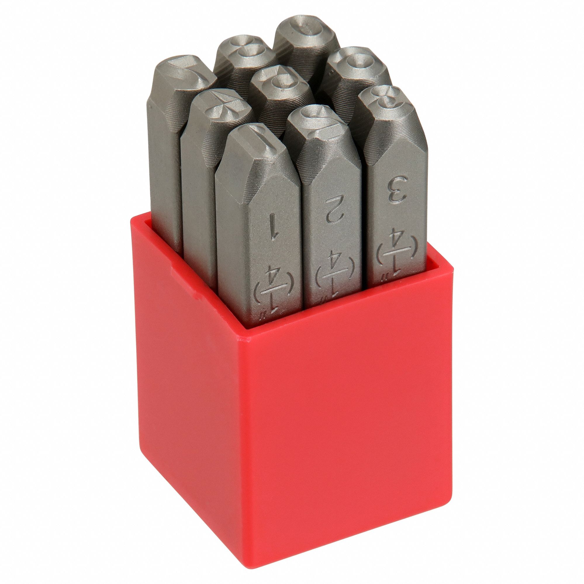 0 thru 9 (6 doubles as 9), 1/4 in Character Ht, Hand Stamp - 20Y592 ...