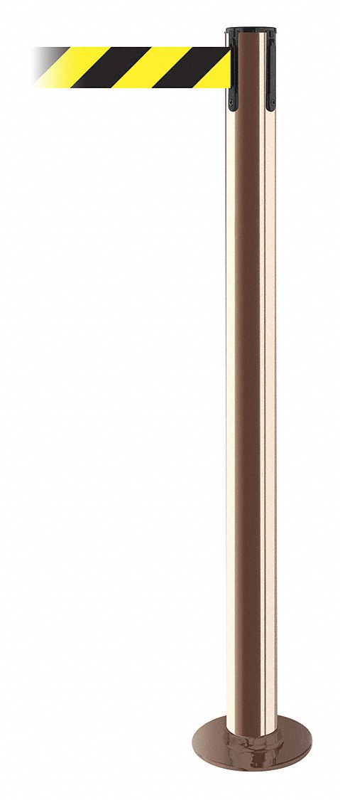 TENSABARRIER, Black/Yellow, Chevron, Barrier Post with Belt - 20YG91 ...