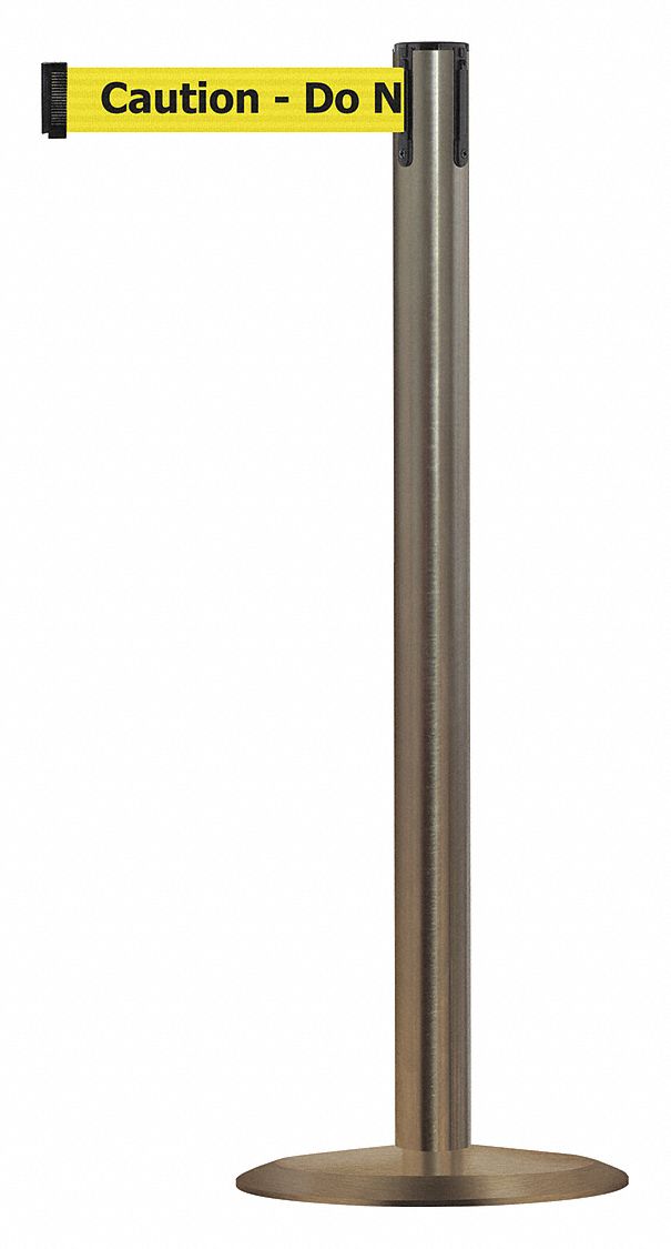 TENSABARRIER, Yellow, Caution Do Not Enter, Barrier Post with Belt ...