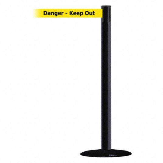 TENSABARRIER, Yellow, Danger Keep Out, Barrier Post with Belt - 20YL30 ...
