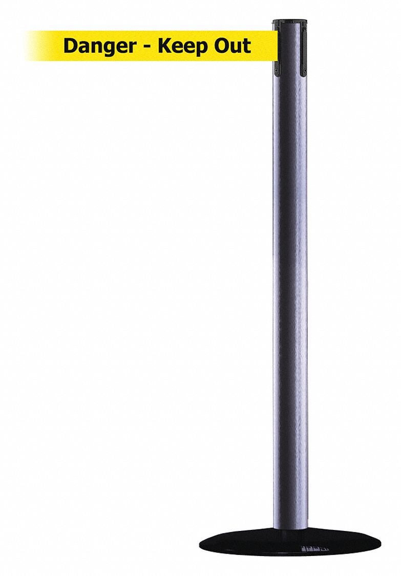 TENSABARRIER, Yellow, Danger Keep Out, Barrier Post with Belt - 20YL59 ...