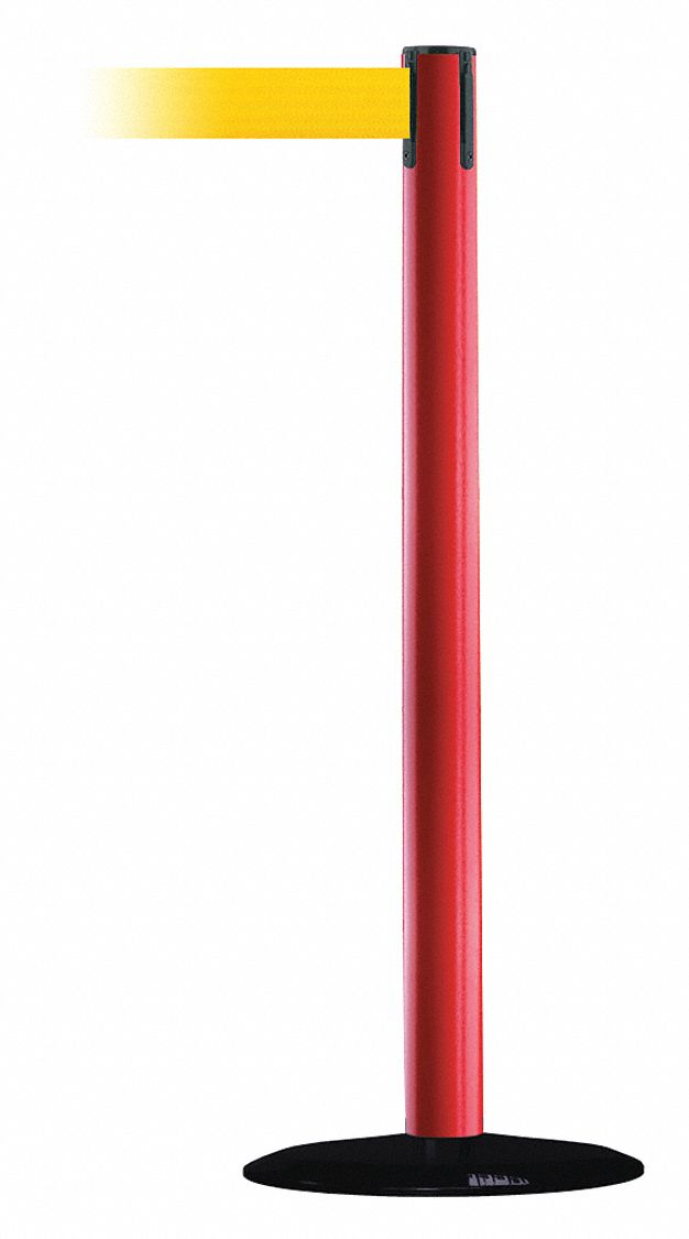 TENSABARRIER, Yellow, No Pattern, Barrier Post with Belt - 20YL74|889B ...