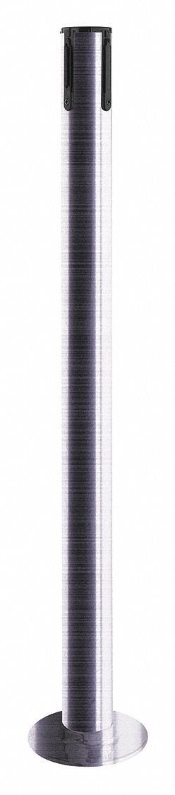 TENSABARRIER, 36 1/2 in Post Ht, Stainless Steel, Single Belt Receiver ...