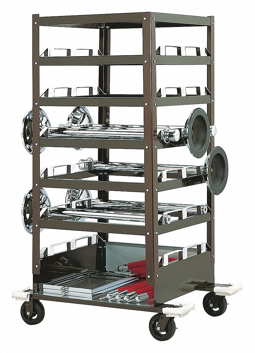 TENSATOR, 72 in Overall Ht, 32 in Belt Wd, Storage Cart, 18 Posts ...