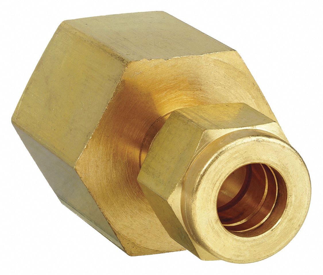 PARKER, 1/4 in OD x 1/8 in Pipe Size, Compression x FNPT, Compression ...