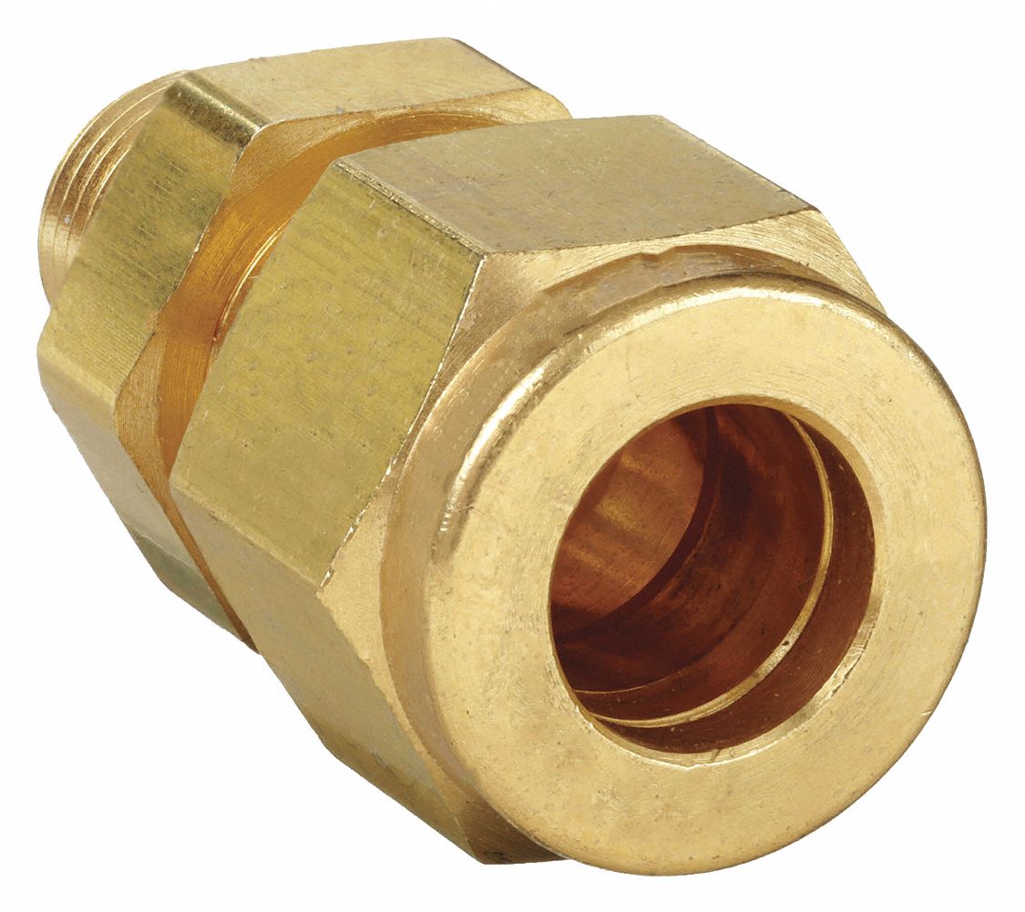 3/8 in OD x 1/8 in Pipe Size, 9/16-20 Thread Size, Compression Fitting ...