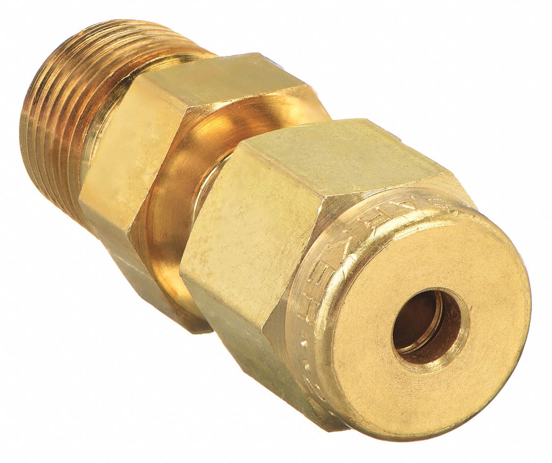 PARKER, 1/8 in OD x 1/8 in Pipe Size, Compression x MNPT, Compression ...