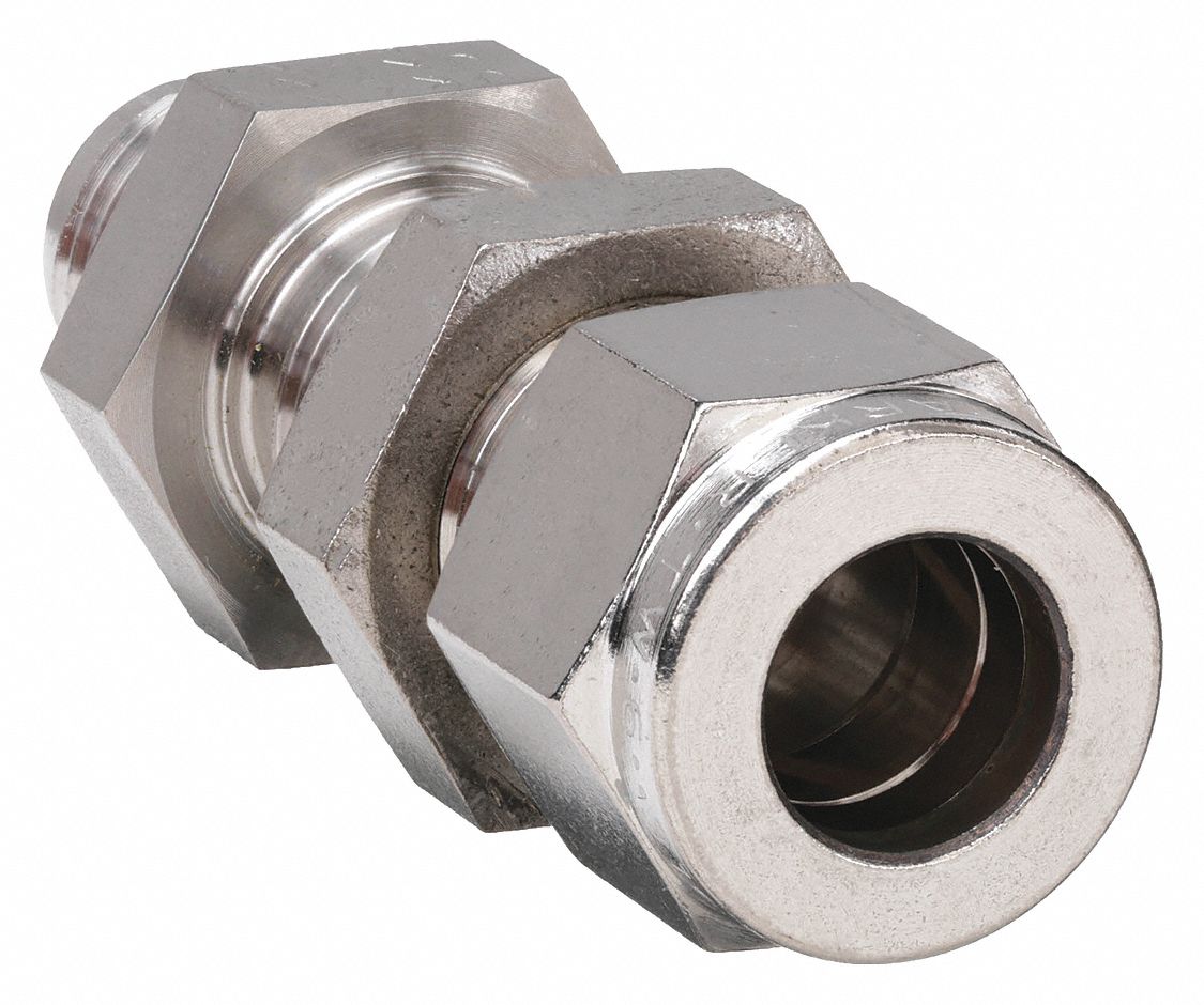 PARKER, 1/4 in OD 1/4 in OD Fitting Size, Flared x Compression, Compression Fitting Adapter ...