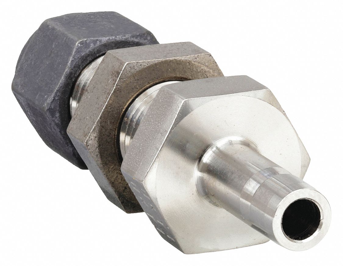 PARKER, 1/4 in OD x 1/4 in OD Fitting Size, Compression x Compression ...