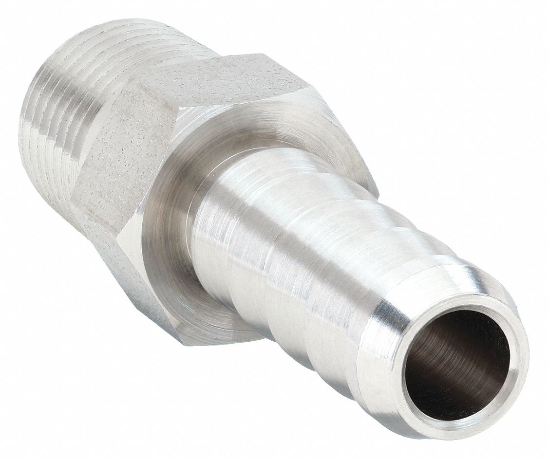 Barbed/Threaded, 1/4 in ID x 1/8 in Pipe Fitting Size, Barbed Fitting ...