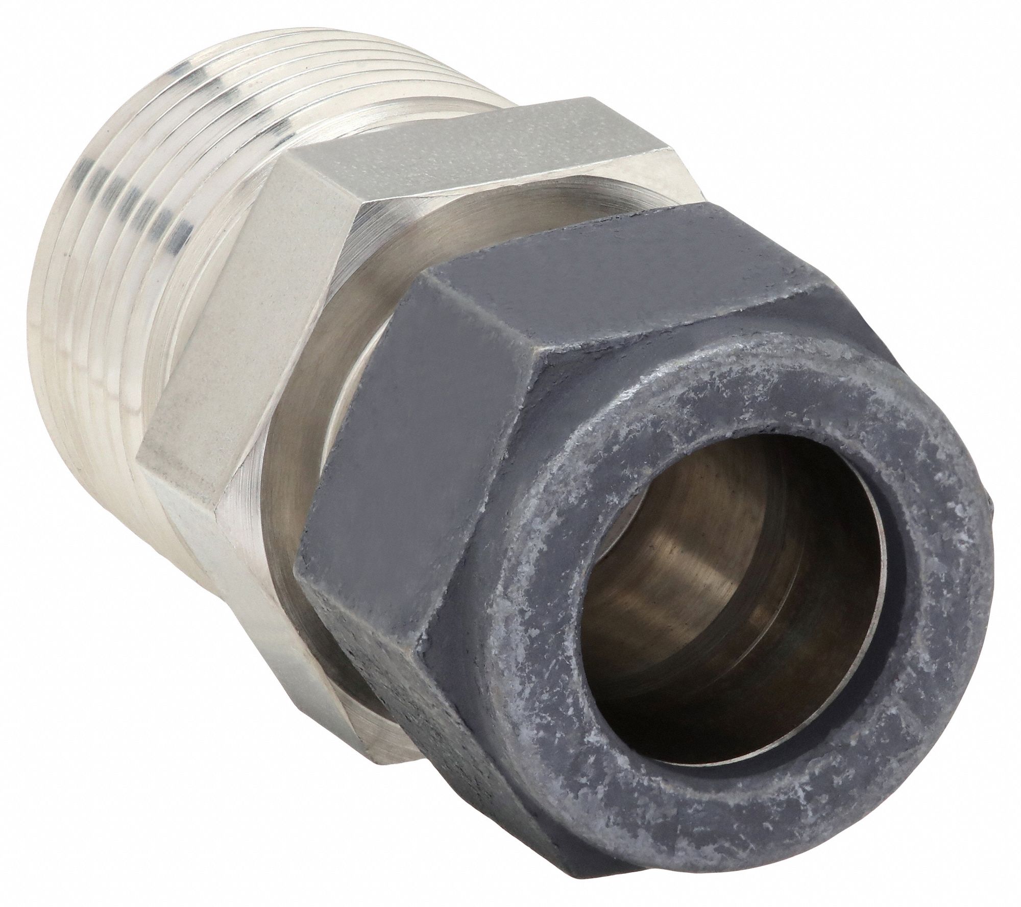 PARKER, 1/4 in OD x 3/8 in Pipe Fitting Size, Compression x MNPT ...