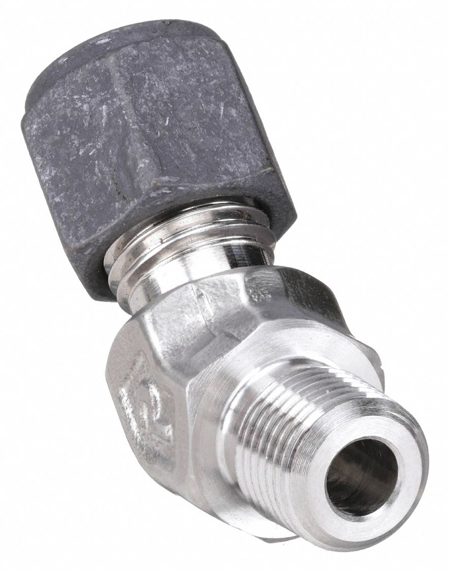 PARKER, 1/4 in OD x 1/8 in Pipe Fitting Size, Compression x MNPT ...