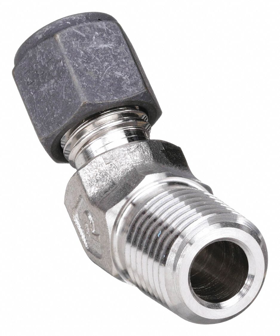 316 Stainless Steel, Compression x MNPT, Male Elbow, 45 Degrees ...