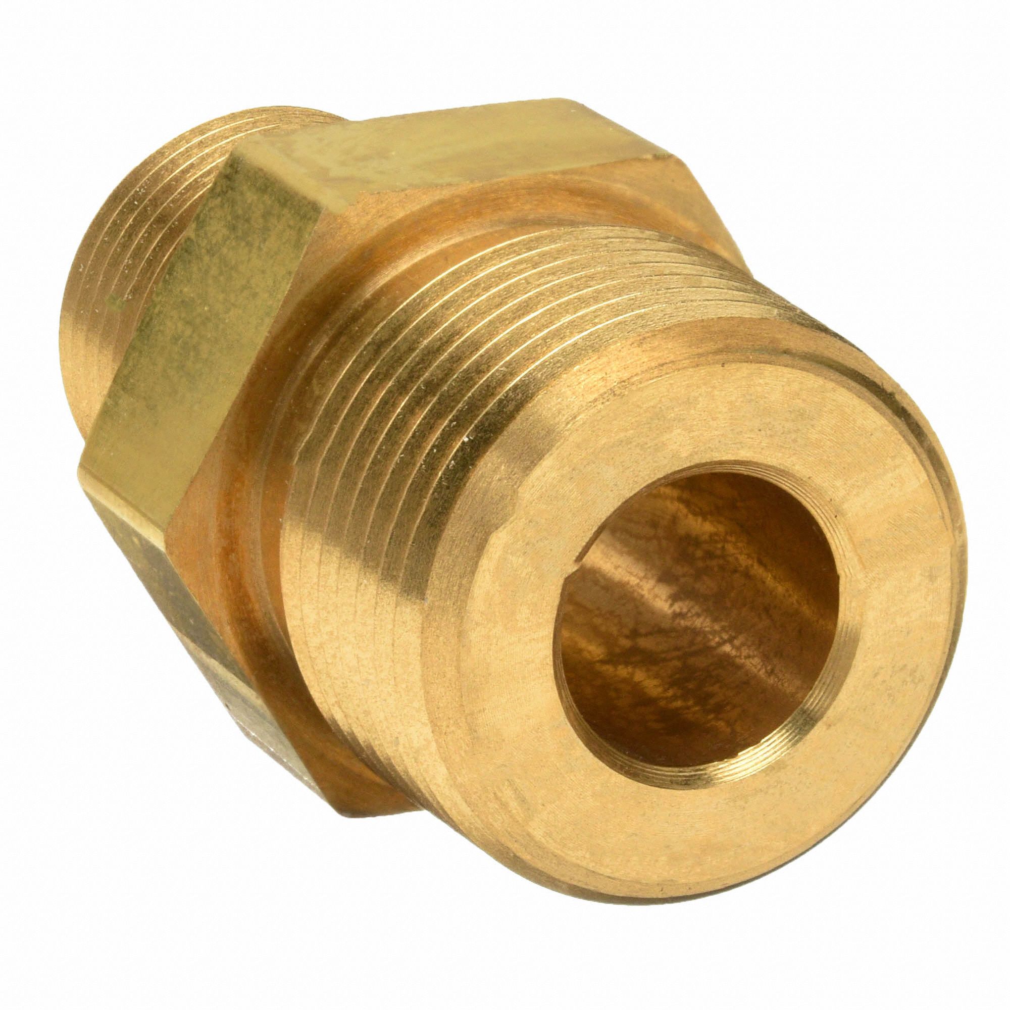 Professionele uitruisting 1/2" x 3/4" NPT Male Brass Hex Nipple Reducer ...