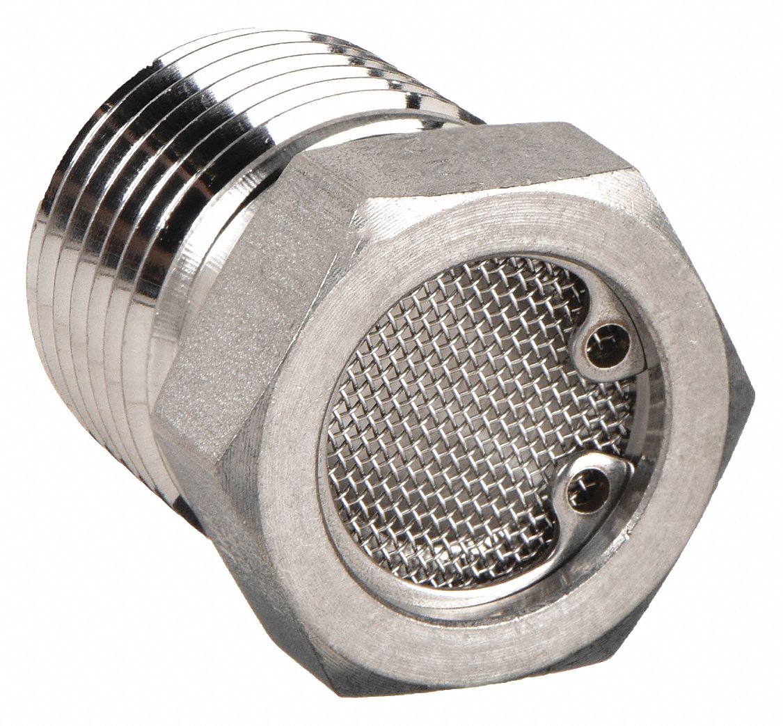 316 Stainless Steel, 1/2 in Fitting Pipe Size, Vent Protector - 20ZA02 ...