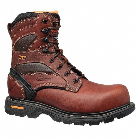 8 in Work Boot, 10, M, Men's, Brown/Black, Composite Toe Type, 1 PR ...
