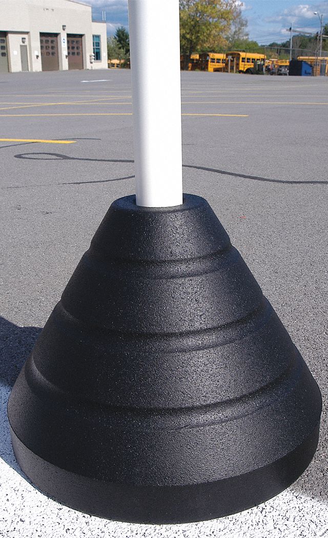 RUBBERFORM Portable Sign Base with Post, Rubber, Sign Compatibility ...