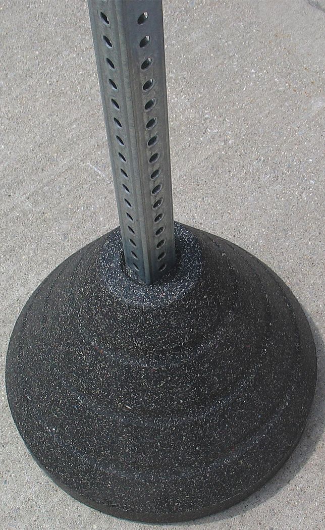 RUBBERFORM Portable Sign Base with 5' Post, Rubber, Sign Compatibility ...