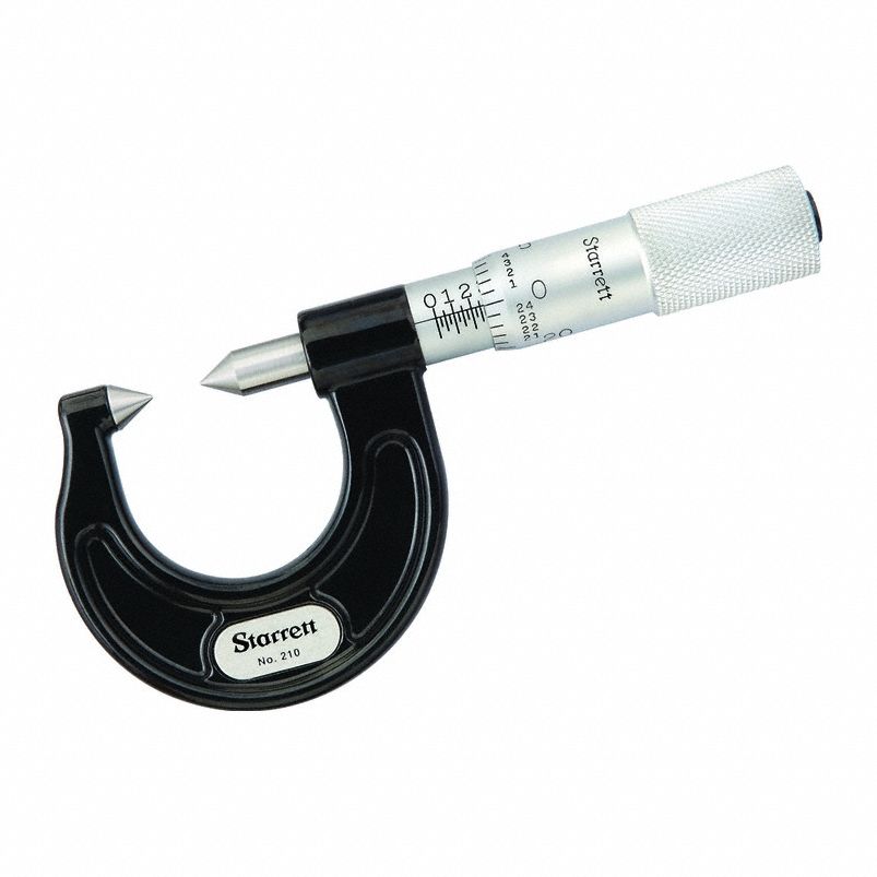 STARRETT, 0 in to 0.875 in, Mechanical, Screw Thread Micrometer - 2ZUC1 ...
