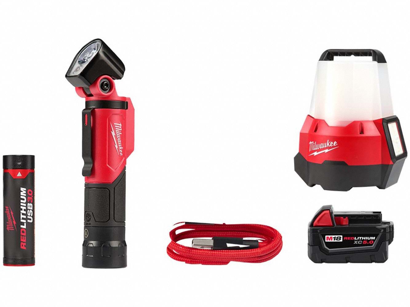 MILWAUKEE, Work Light, 500 lm Max., Work Light - 391MR1|2113-21, 2144 ...