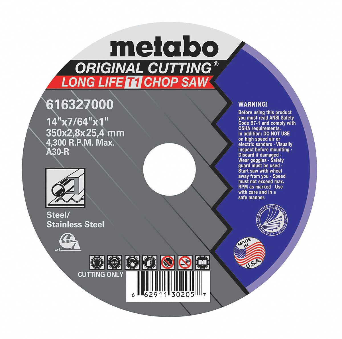 METABO, Abrasive Cut-Off Wheel - 215X44|US616327000 - Grainger