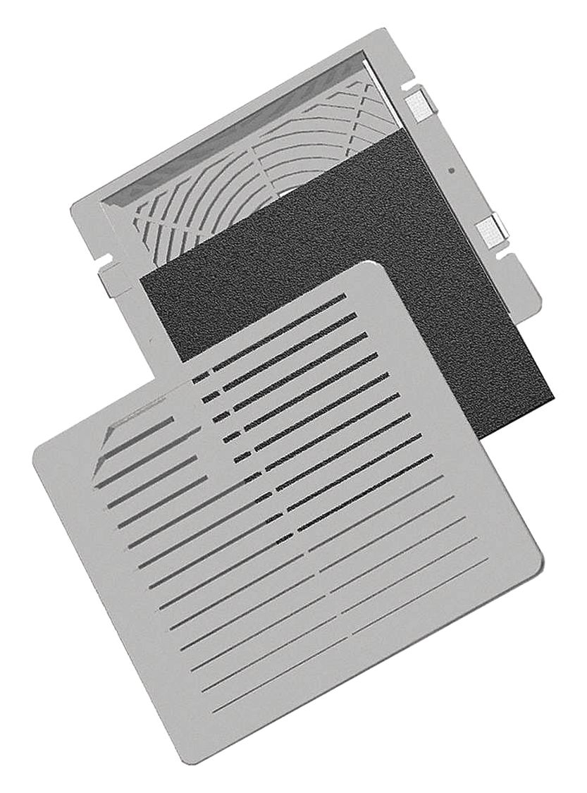 NVENT HOFFMAN, 5 1/4 in Dp, Plastic, Axial Fan Filter/Guard Assembly ...