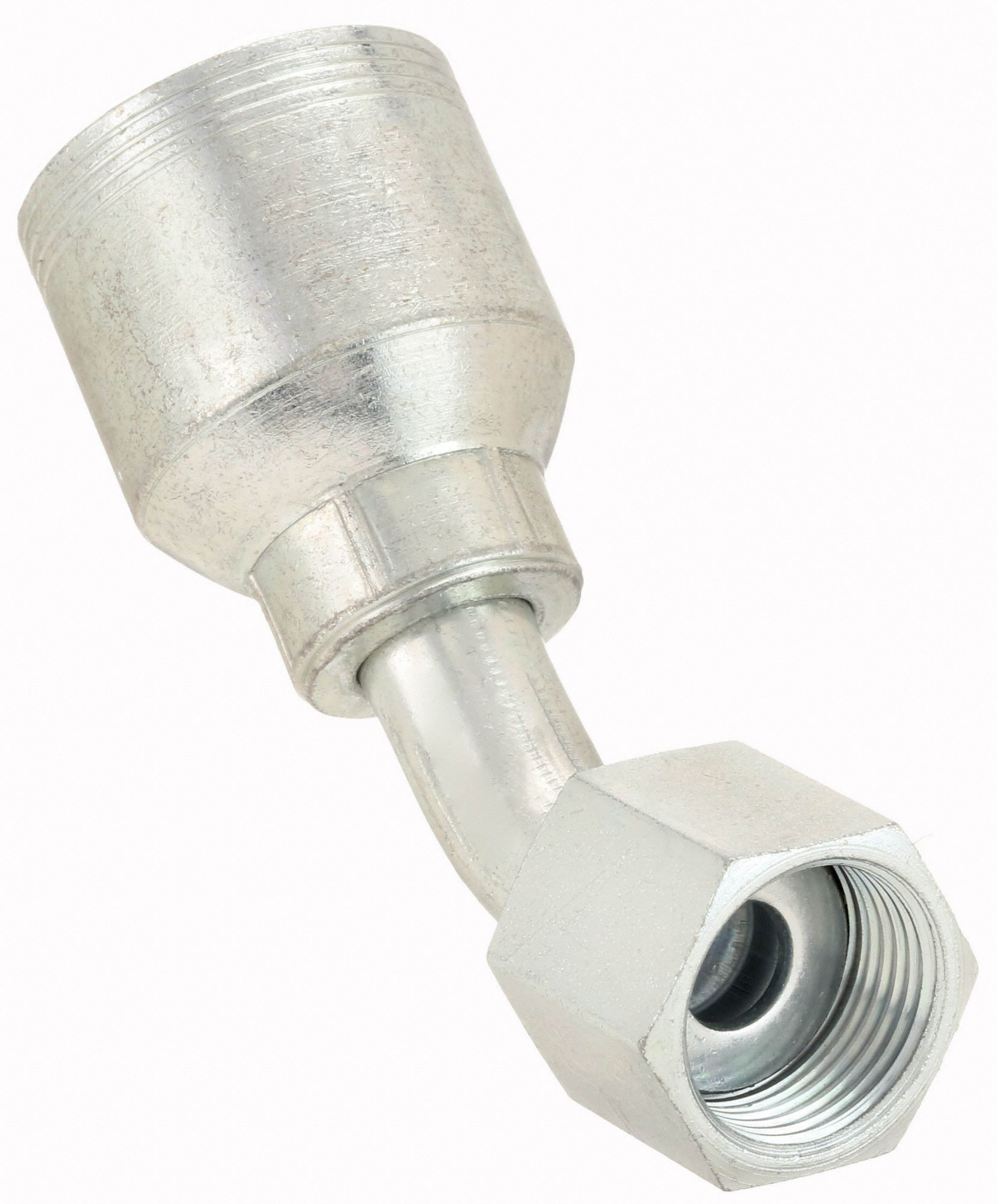 PARKER Hydraulic Crimp Fitting: Steel x Steel, 45° Elbow, -6 For Hose ...