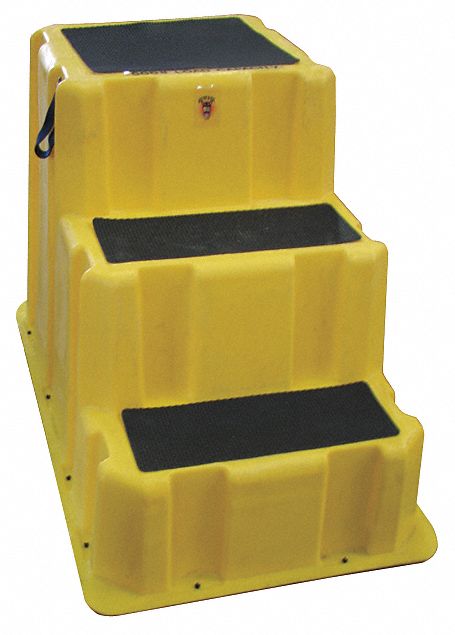 Step Stand,3 Steps,28-5/8 In,Yellow - Grainger