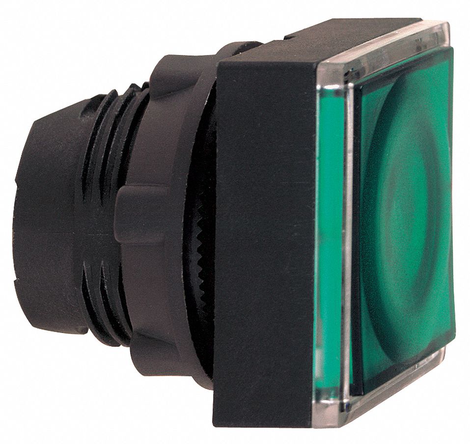 SCHNEIDER ELECTRIC, 22 mm Mounting Size, Non-Metallic, Flush Push Button - 21AG66|ZB5CW333 ...