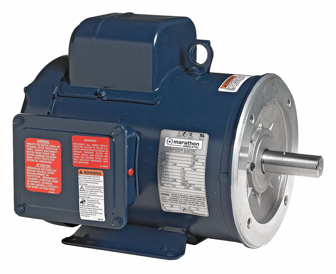 MARATHON MOTORS, Totally Enclosed Fan-Cooled, Rigid Base Mounting ...