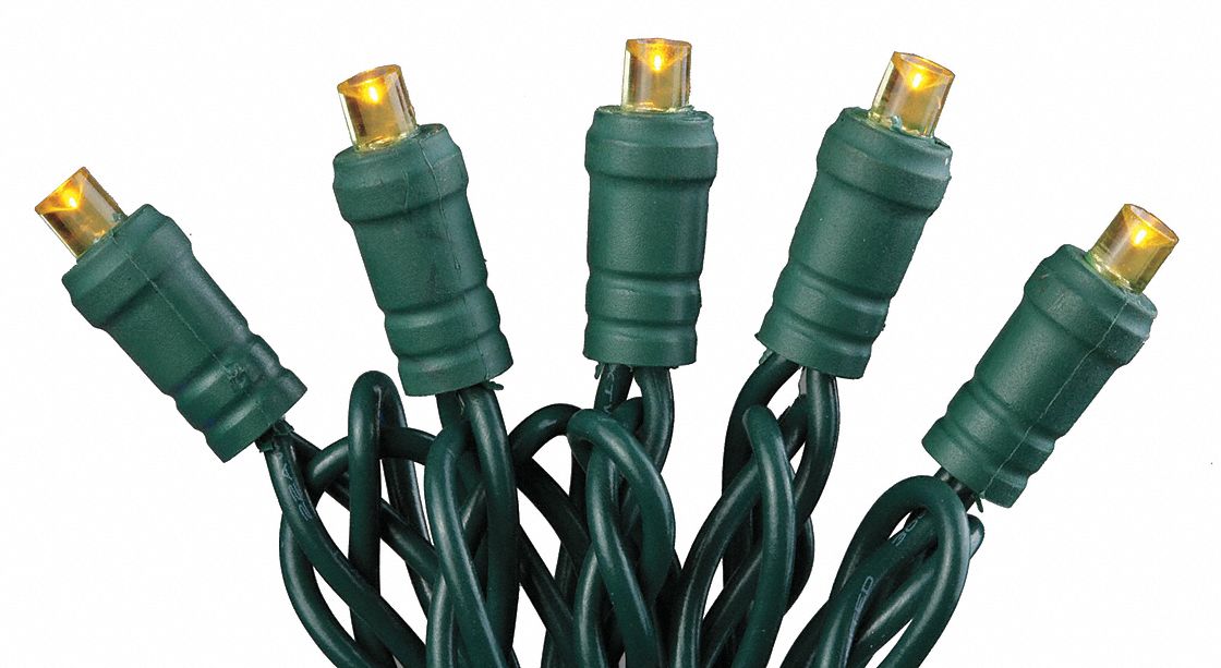 Bottom Button Shape, 25 ft Lg, LED Holiday String Lights - 21AP67 ...