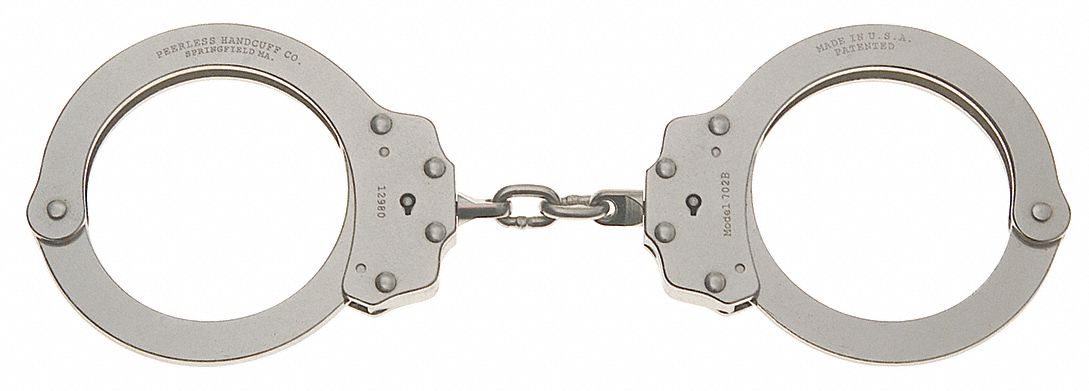 PEERLESS, Oversize Chain Link Handcuff, Carbon Steel, Handcuffs ...