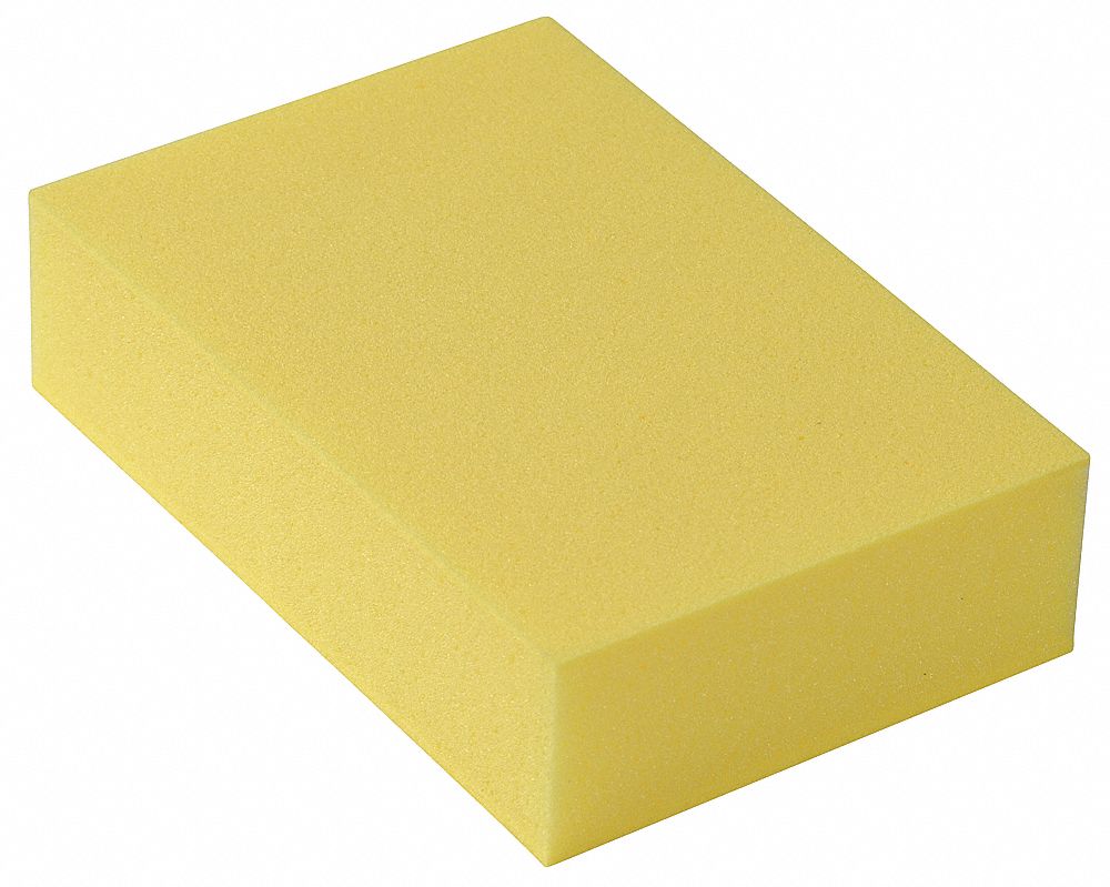 6 1/4 in x 4 1/5 in Polyester Sponge, Yellow, 24PK - Grainger