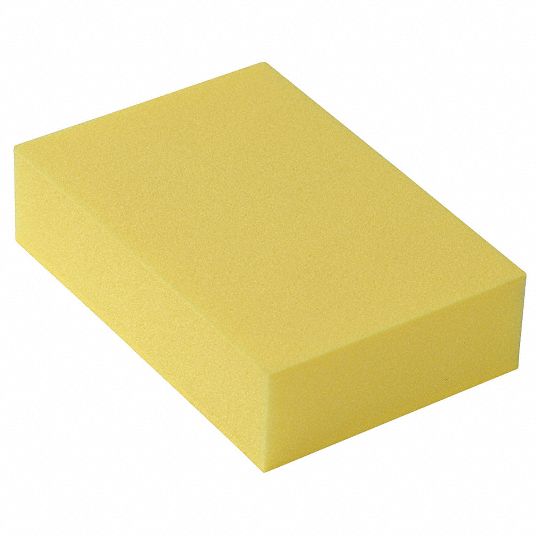 6 1/4 in x 4 1/5 in Polyester Sponge, Yellow, 24PK - Grainger