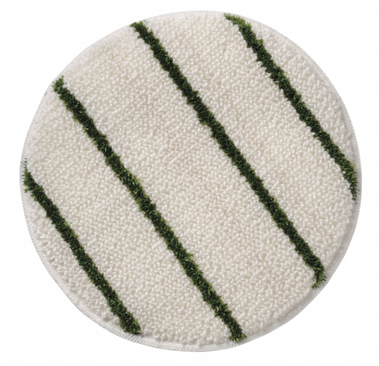 17 in Polyester/Rayon Round Carpet Bonnet, 175 rpm, White/Green, 2 PK ...