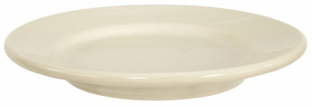 Small Order Plate, 6-3/4 In.,White,PK36 - Grainger