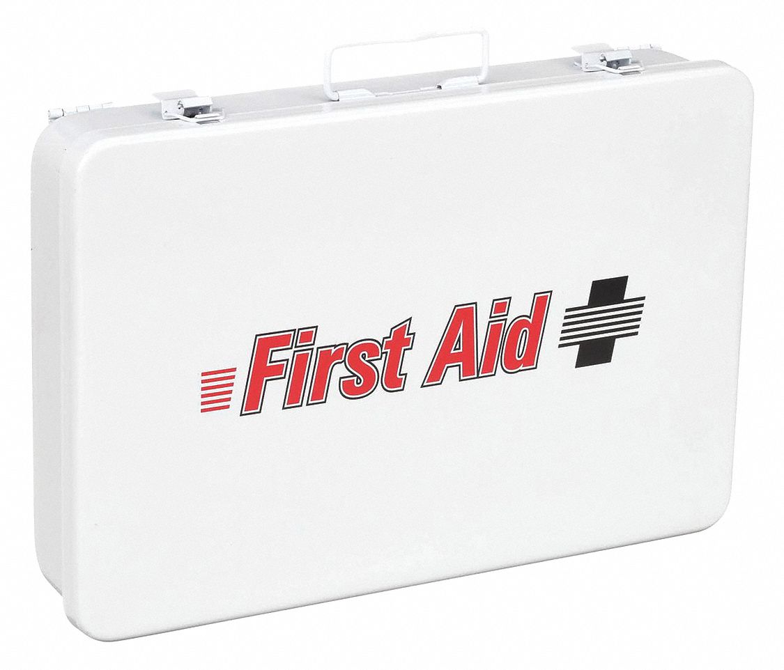 First Aid Kit, Kit, Steel, General Purpose, 50 People Served per Kit ...