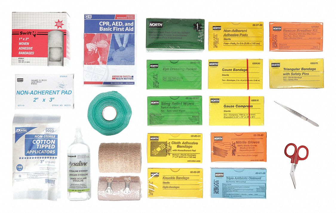 First Aid Kit Refill, Refill, Shrink Wrap, General Purpose, 100 People ...