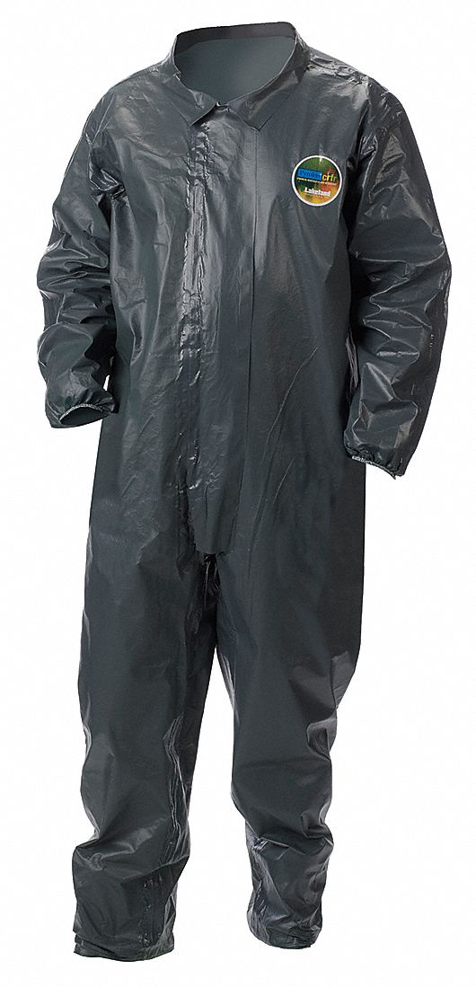 LAKELAND, 3XL, Pyrolon CRFR, Collared Chemical Resistant Coveralls ...