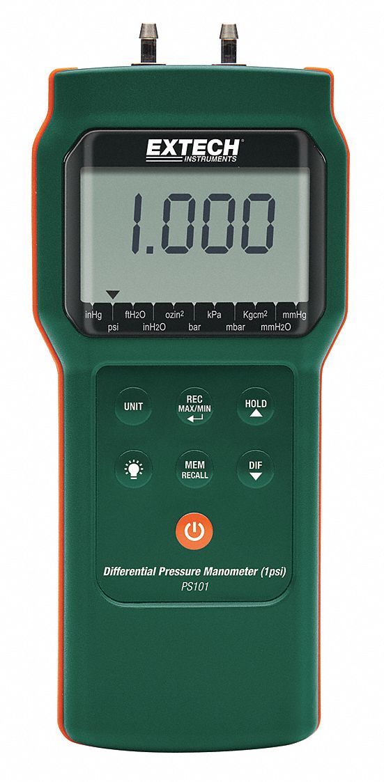 EXTECH Medidor Presión Diferencial,1psi - 21EN89 | PS101 - Grainger México